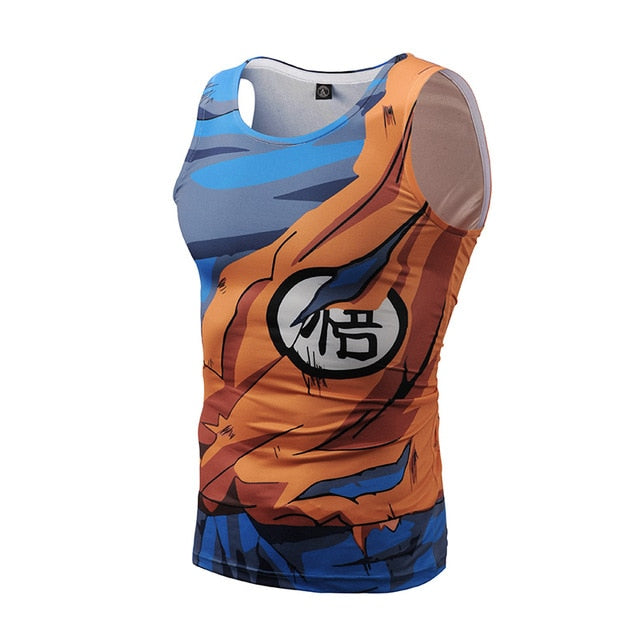 Super Saiyan Goku Battle Damaged Workout Tank Top – Dragon Ball Super ...